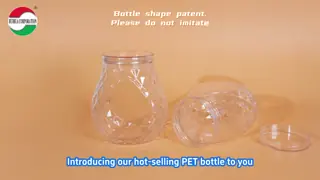 China Clear Recycled Brand New Empty Jar for Customized Logo Jelly Candy Gummy Cookie Transparent PET Plastic Bottle for sale