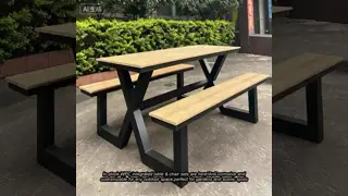 In-stock WPC Integrated Table & Chair Sets | Custom Outdoor Anti-corrosive Furniture