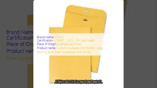 China Multi Color Twine Tie Kraft Paper Envelope Button Closure Durable Eco Friendly Recyclable For Documents Letters Home Office for sale