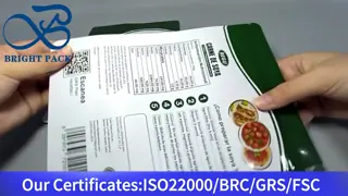 food plastic stand up bag packaging 200g