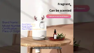 Adorable Deer Plastic Ultrasonic Humidifier 230ml Cool Mist Aroma Diffuser with Night Light 1 Year Warranty for Kids Home Decor