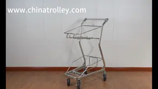China 4" PU Wheel 2 Tiers Cheap Storage Trolleys Shopping Basket Trolleys for sale