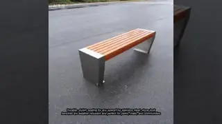 Stainless Steel Stone-Look Outdoor Bench - Commercial Weather-Resistant Seating for Park, Square, Mall & Community
