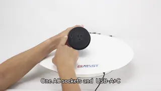 Table Mounted Sockets With 2 Type B POWER Outlet QC3.0 USB Charge 80mm Hole UL Standard