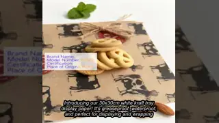 30*30cm Tray Display Paper ( White Kraft Paper ) Water and Oil Resistant
