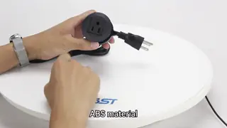 Single Round Power Outlet Desk Power Grommet Recessed On Indoor Furniture Hole 45mm Black