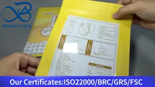 yellow stand up aluminum foil composite bag for oatmeal 450g