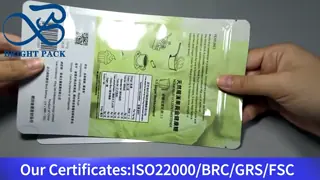 green zip lock food packaging bag for monk fruit golden sweetener