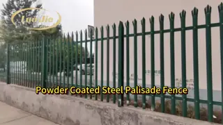 China Powder Coated Iron Wrought Steel Palisade Fence Angle Rail For Safety for sale