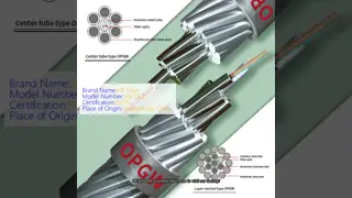 China 12 24 36 Core OPGW Fiber Optic Cable Data Transmission G652D G657A1 G657A2 for sale