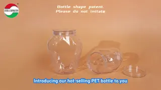 650ML Rhombus Shape PET Plastic Jar with Plastic Lid Food Grade Packaging Container Clear Bottle