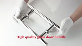 China Heavy Duty Round Tube H Shape Double Push Pull Glass Door Handle for sale