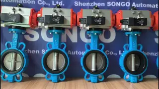 China Pneumatic Actuator PTFE Lined Butterfly Valve Wafer Type Air Control Ductile Iron Spring Return for sale