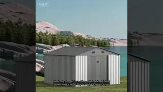 Outdoor Metal Sheet Storage House – Mobile Prefabricated Shed for Courtyard/Garden/Yard Utility