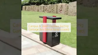 Outdoor Sorting Trash Bins Durable Stainless Steel