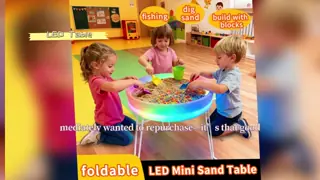 China Modern Kids' Furniture Sets LED Round Light Up Sensory Table For Kids Multicolor Nordic Smart Educational Toys Furniture For Living Room for sale