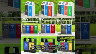 Municipal 4-Section Outdoor Trash Bins - Stainless Steel Classified Sanitation Litter Bins for Parks & Scenic Areas  Custom trash can