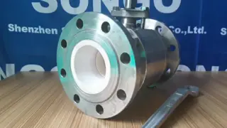 China Ceramic Lined Flange Pneumatic Actuated Ball Valve Wear Resistant Double Acting For Pulp for sale