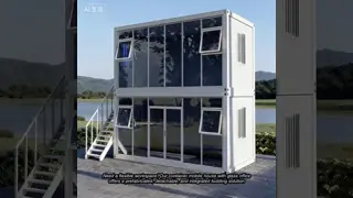 Container Mobile House with Glass Office – Prefabricated Color Steel Residential Unit, Detachable Integrated Building, Assembled Modular Activity Board House
