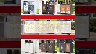 Large Stainless Steel Trash Bin Outdoor