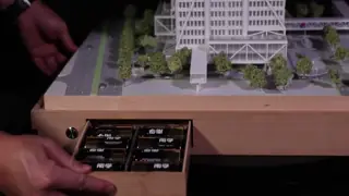 1/500 Scale Architectural Model with White and Wooden Elements
