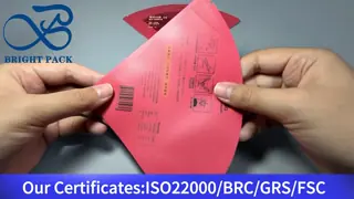red irregularly shaped packaging bag for coffee 15g