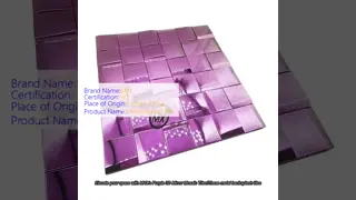 China Purple 3D Mirror  Mosaic Tiles Stick Metal Wall Decor For Kitchen Backsplash/Bathroom Wholesale  Interior Decoration Materials for sale