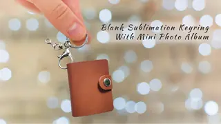 China Portable Diy Sublimation Mini Photo Album Keychain Custom PU Leather With Inner PVC Pages Blank Photo Frame Keyring for sale