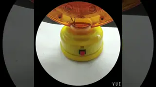 China 19cm diameter  35cm height Brazil Type LED Road Safety Warning Light – Yellow Flashing Rechargeable / Battery Powered Traffic Flashing Blinker Lamp 12LED for sale