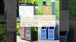 Outdoor Trash Can Stainless Steel Large