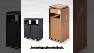 Premium Hotel Trash Can with Custom Logo – Stainless Steel Waste Bin with Ashtray for Hotel Lobbies, Elevator Halls, Malls & Guesthouses