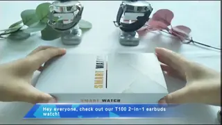 China T100 BT Call Wireless  2 in 1 TWS Earphone Fitness Tracker AI Noise Cancelling Music Headset for sale