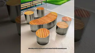 Stainless Steel Irregular Park Benches | Community, Mall & Courtyard Leisure Seating