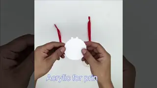 China Sublimation Christmas Ornaments Personalized Glow In Dark Round Sublimation Blanks LED Acrylic Light USB Charger And Battery for sale