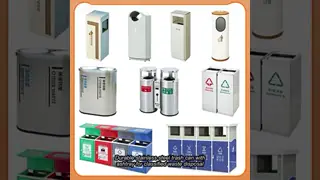 Classified Stainless Steel Trash Can with Ashtray | Indoor & Outdoor Vertical Bin for Commercial Areas