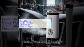 Car Air Freshener Diffuser Humidifier With Color Changing LED Light USB Powered And Low Noise