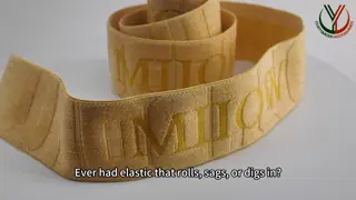 China Custom Branded Logo 52mm Jacquard Elastic Band With Double Sided Material for sale