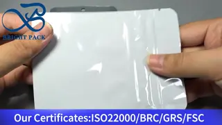white small child proof zipper bags with clear window