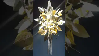 China Long Large Colored Chandelier Lobby Wedding Decoration Gold Leaf Glass Chandelier Part for sale