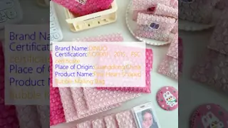 China Heart-Shaped Pink Bubble Mailing Bag Waterproof Tear-Resistant Love Bubble Wrap Sheet for Gift Packaging for sale