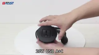 Hotel room universal power outlet Embedded desk charger
