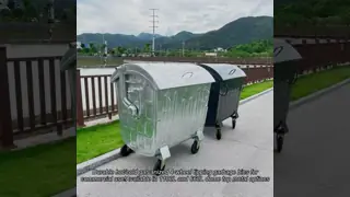 Hot/Cold Galvanized 4-Wheel Tipping Garbage Bin | 1100L/660L Dome Top Metal Trash Bin for Commercial Use  Custom trash can