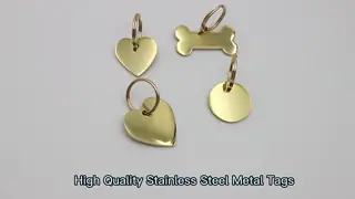 China Custom Stainless Steel Dog ID Tag Shiny Gold Plated Dog Tags Corrosion Resistant for sale