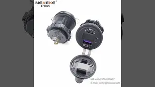 China Waterproof QC3.0 Type C Dual USB Car Charger Socket with ON/OFF Switch - 20W PD3.0 Output for 12V-24V Vehicles for sale