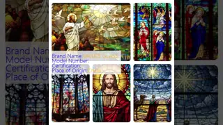 China Hand-Painted 3mm Stained Glass - Decorative Church Window Art Wall Panels with Classic Designs for sale