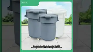 Thickened Plastic Trash Can 168L with Wheels – Outdoor Sanitation Bin with Lid for Hotels, Kitchens & Commercial Use