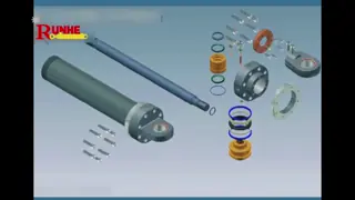 Hydraulic cylinder installation video animation demonstration