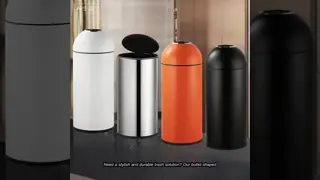 China Bullet-Shaped Large-Sized Double-Layer Commercial Trash Can for Front Desk Direct Disposal in Milk Tea Shops and Cafés for sale