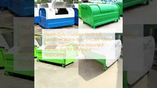 China Heavy-Duty Outdoor Hook Lift Sanitation Waste Bin | 3-Cubic Meter Stainless Steel Vehicle-Mounted Transfer Bin for Municipal Applications for sale
