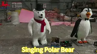 China Amusement Park Animatronic Christmas Singing Cartoon Polar Bear for Sale for sale